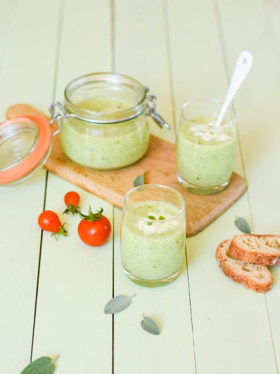 Gaspacho vert (courgette, concombre, fenouil et menthe) – Leaf